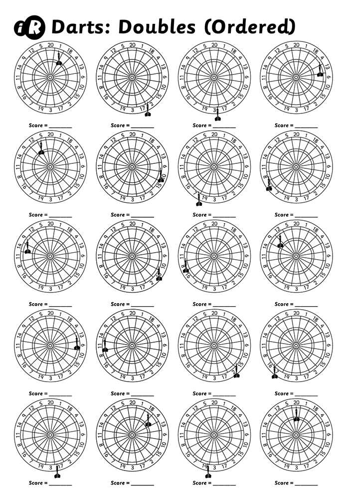 Maths Darts - Doubles and Trebles Worksheets